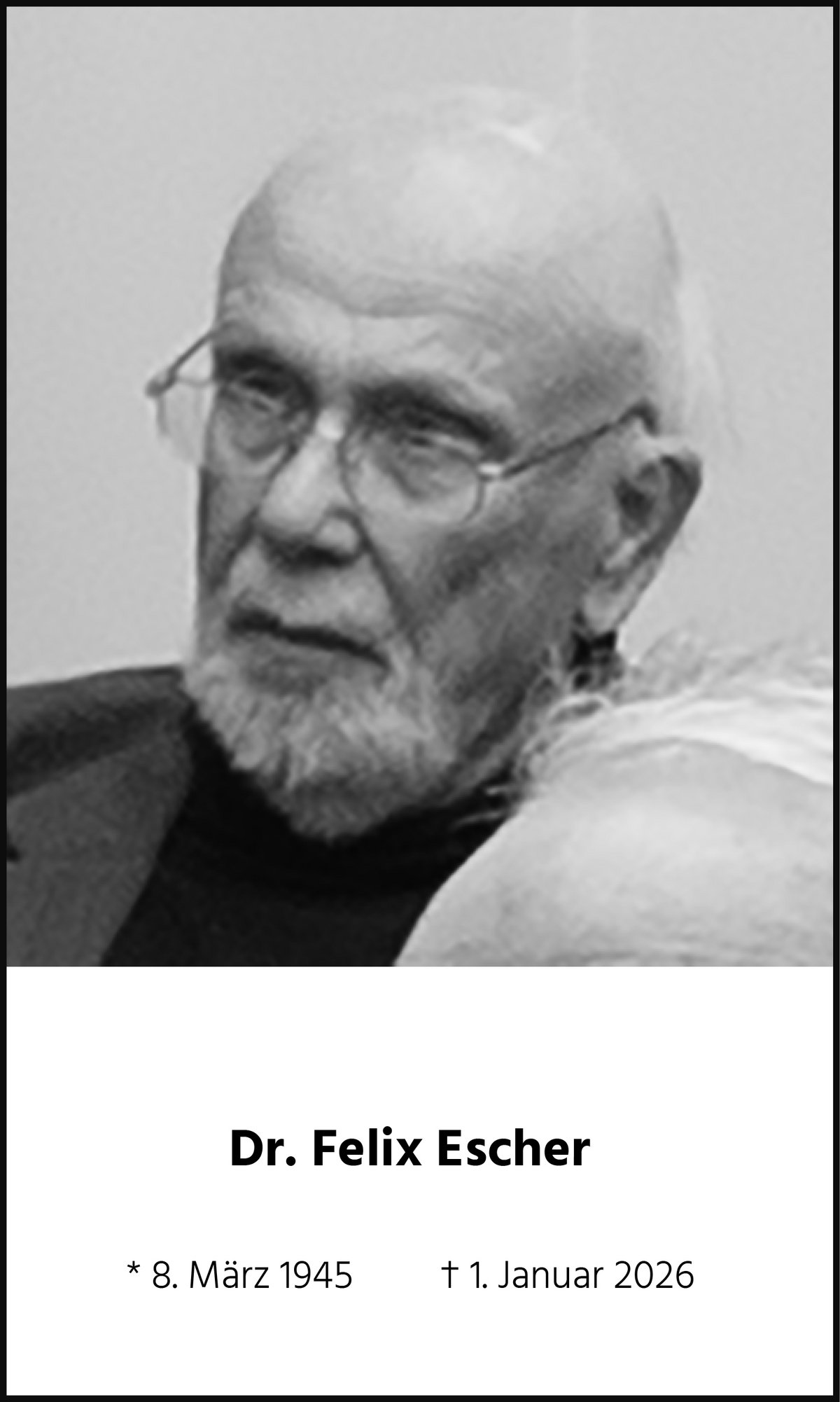 1. Januar 2026 – Zum Tod von Dr. Felix Escher 1945 bis 2026 - HiKo Berlin